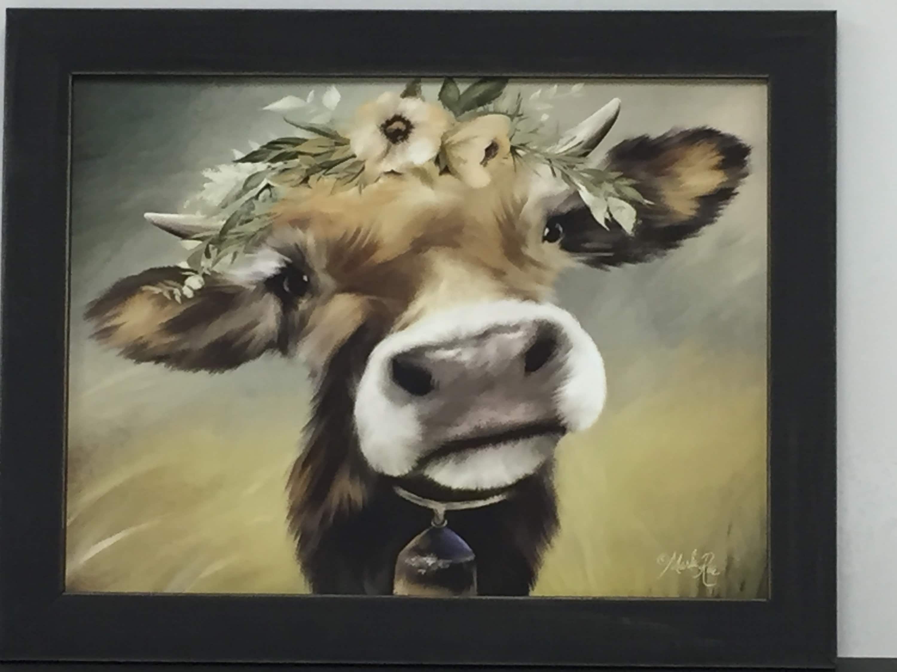 Cute Framed Picture of Cow Farmhouse Decor Country Wall - Etsy