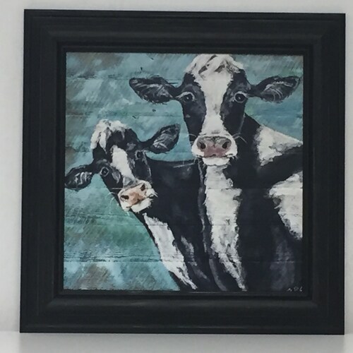 Farmhouse Framed Picture of Cow Country Home Decor Country | Etsy