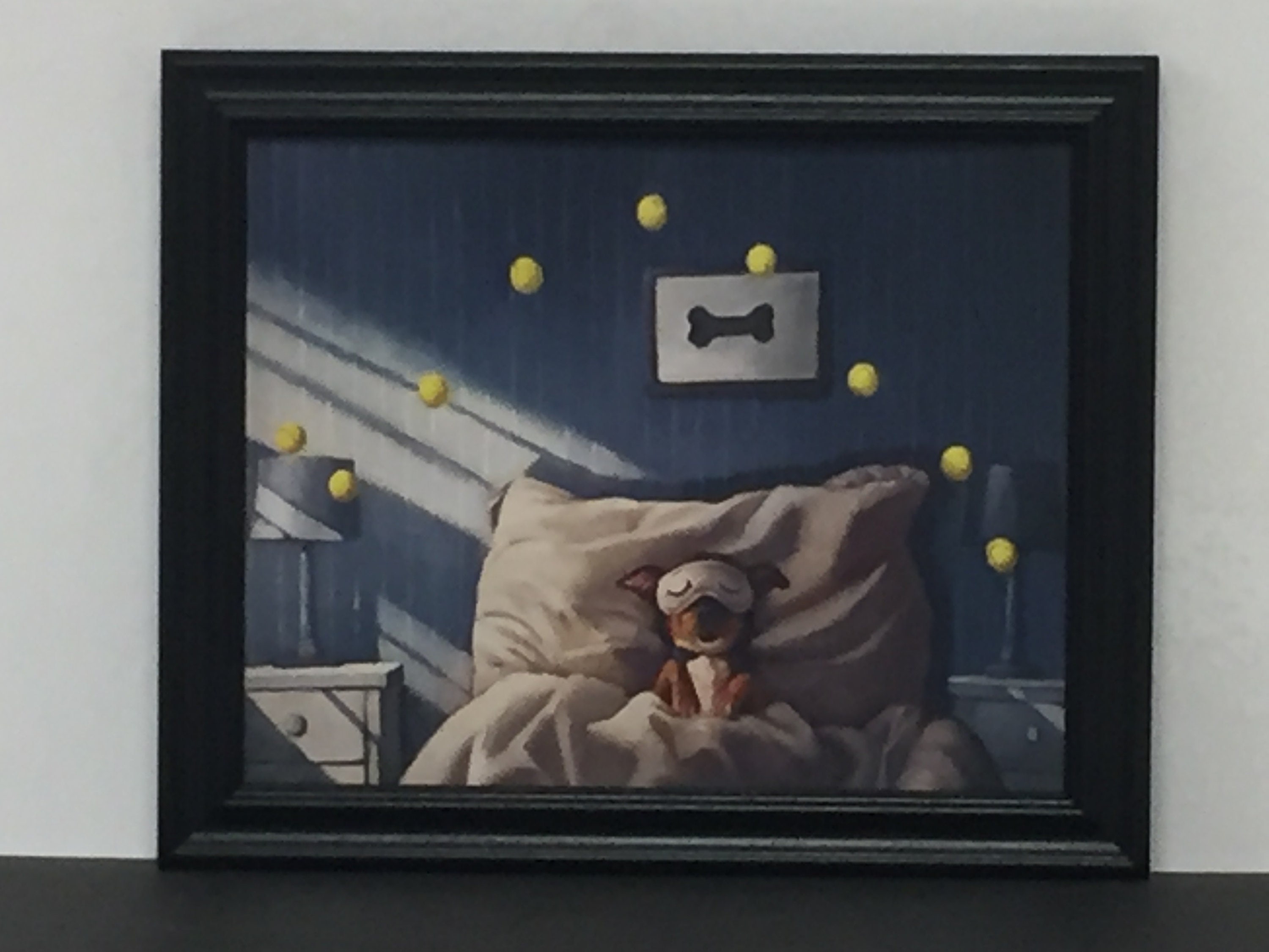 Cute Funny Framed Picture of Dog Counting Tennis Ball to Go to - Etsy