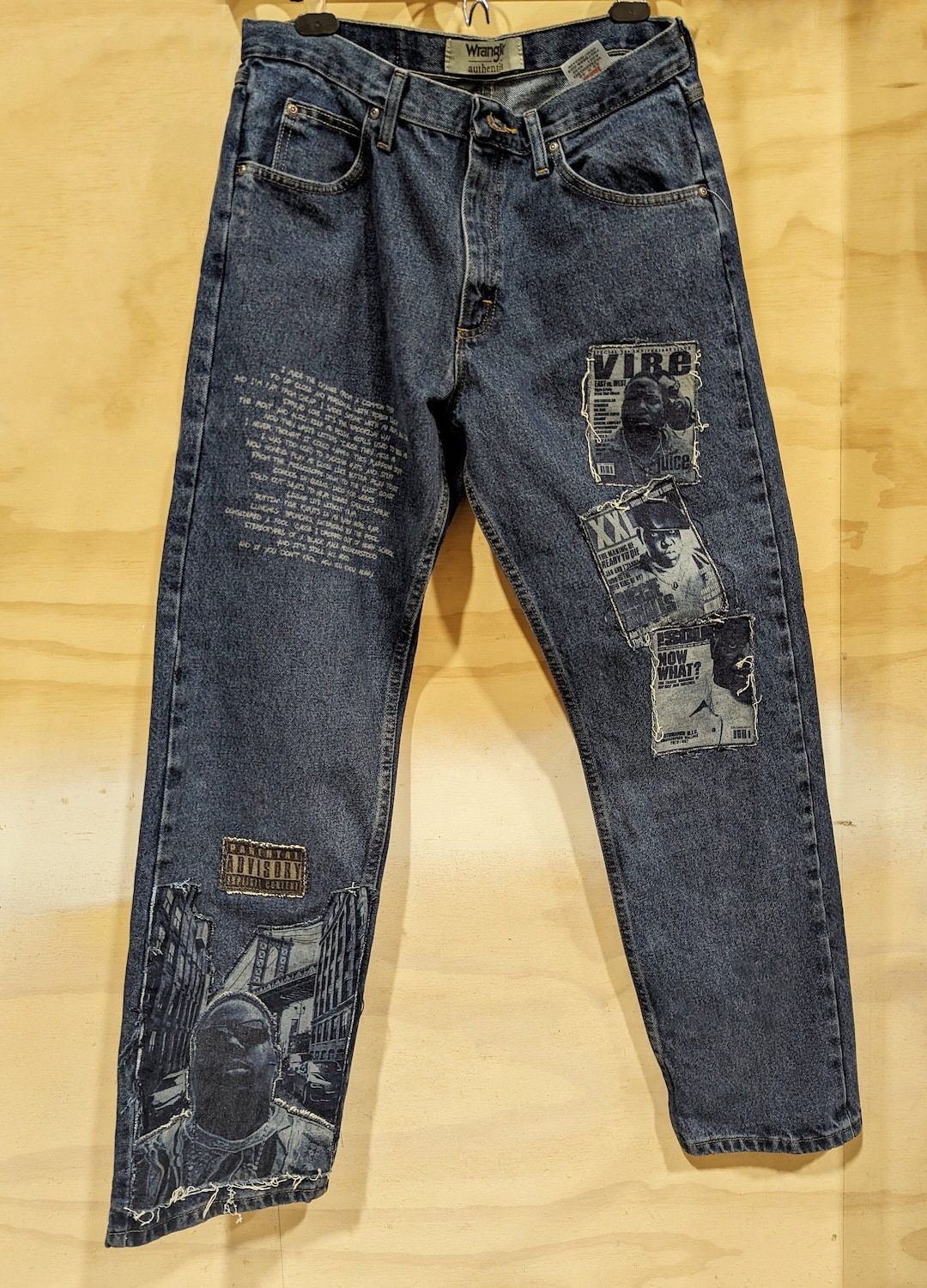 Customized Denim B.I.G Brooklynn Tribute Jeans 90s Rap 1 of 1 Relaxed ...
