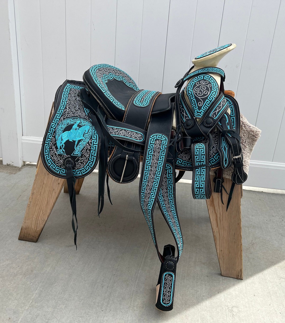 15 Black Charro Saddle Embroidered Horse Saddle - Etsy