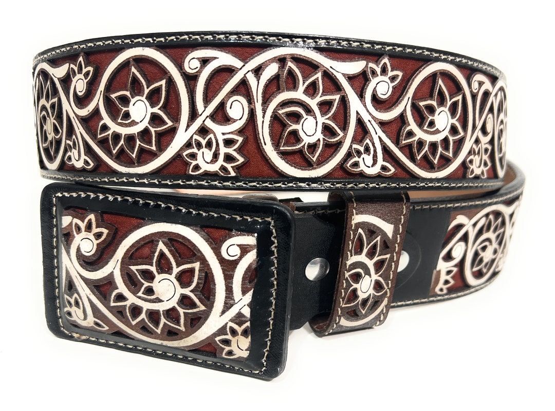 Men's Westerb Belt Authentic Mexican Charro Belt Cinto - Etsy