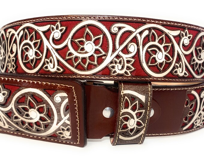 Authentic Mexican Charro Belt Cinto Laser Vaquero Fino - Etsy