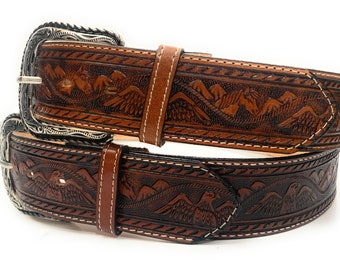 Leather Western Belt | Etsy