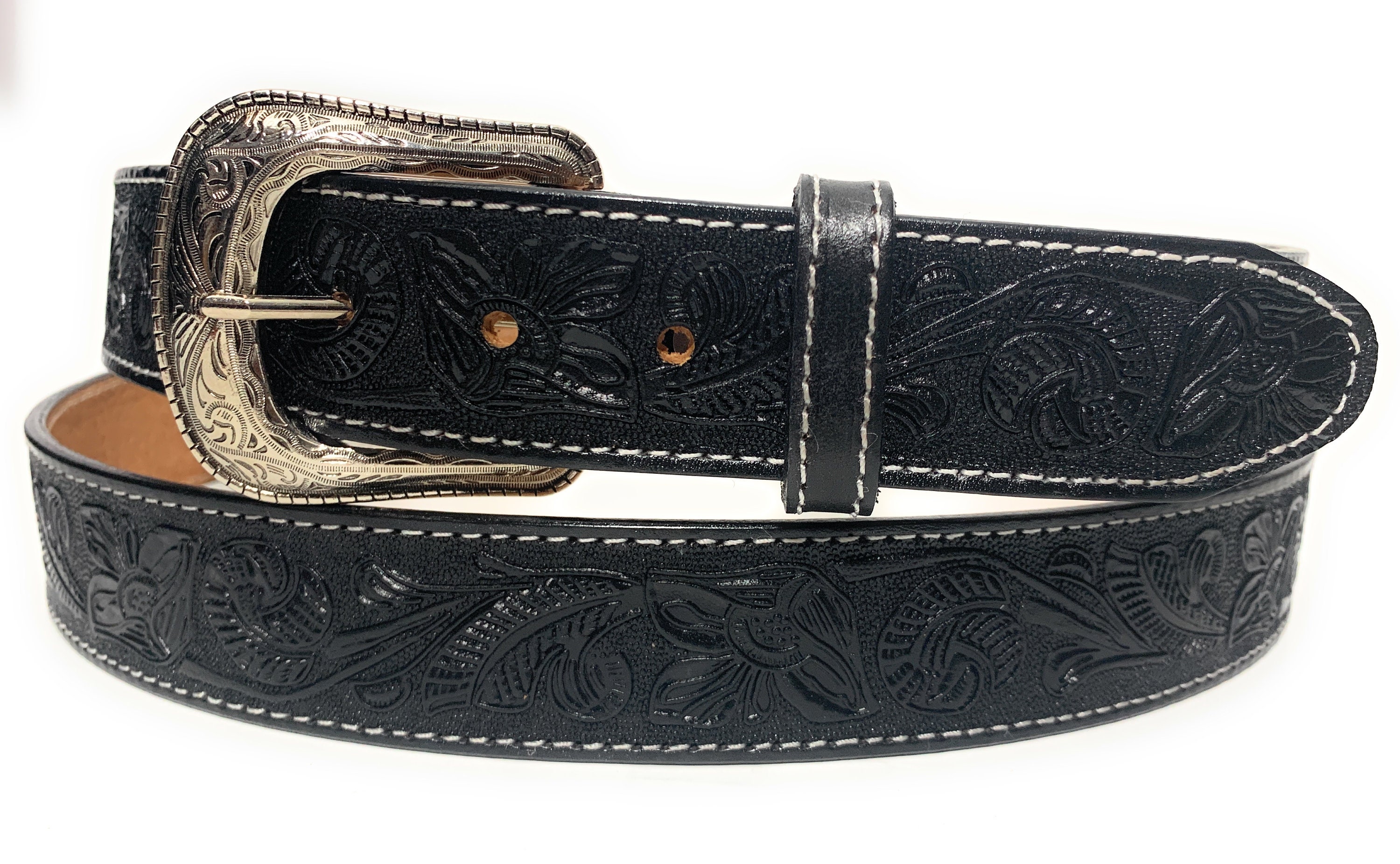 Embossed Genuine Leather Western Style Leather Belt 1 - Etsy