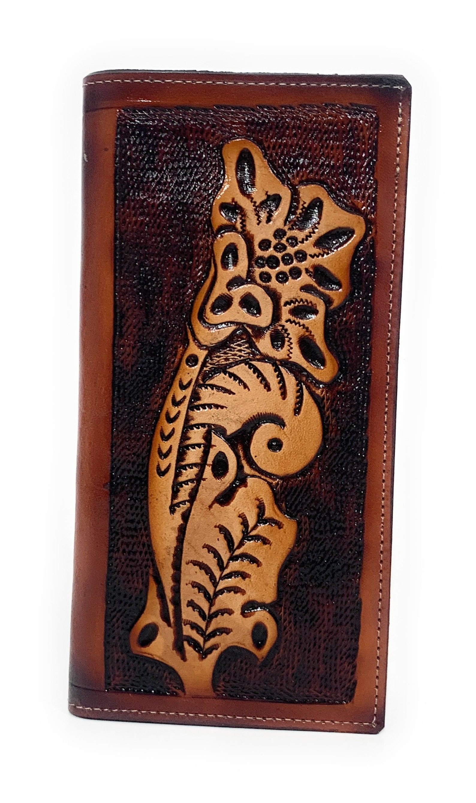 Men's Western Wallet Genuine Leather Tall Bi Fold Rodeo - Etsy