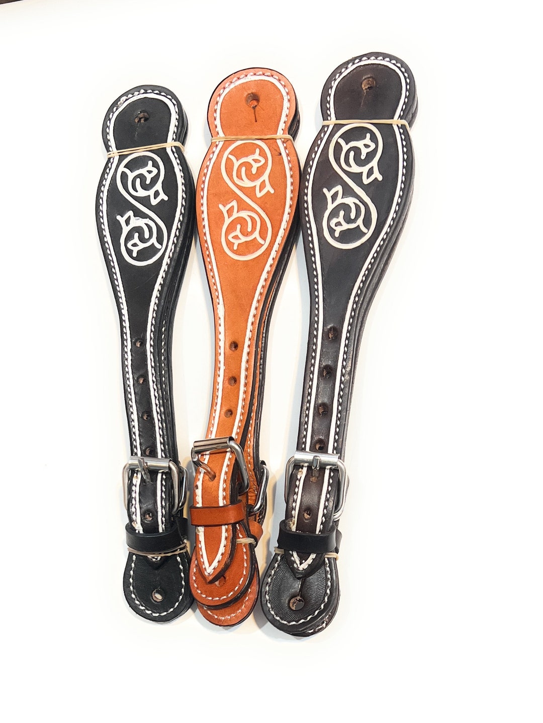 Heavy Duty Leather Spur Straps, Western Saddle Cowboy Spurs Straps ...