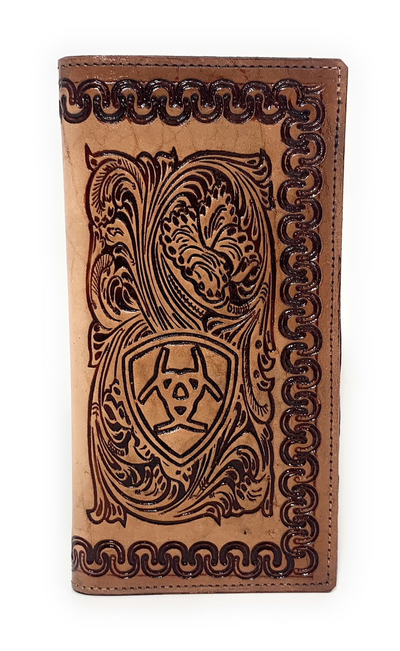 Men's Western Wallet Genuine Leather Tall Bi Fold Rodeo | Etsy