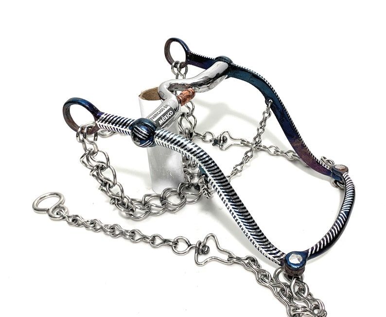 5 Freno Charro Rayado Azul. Mexican Charro Horse Bit. | Etsy