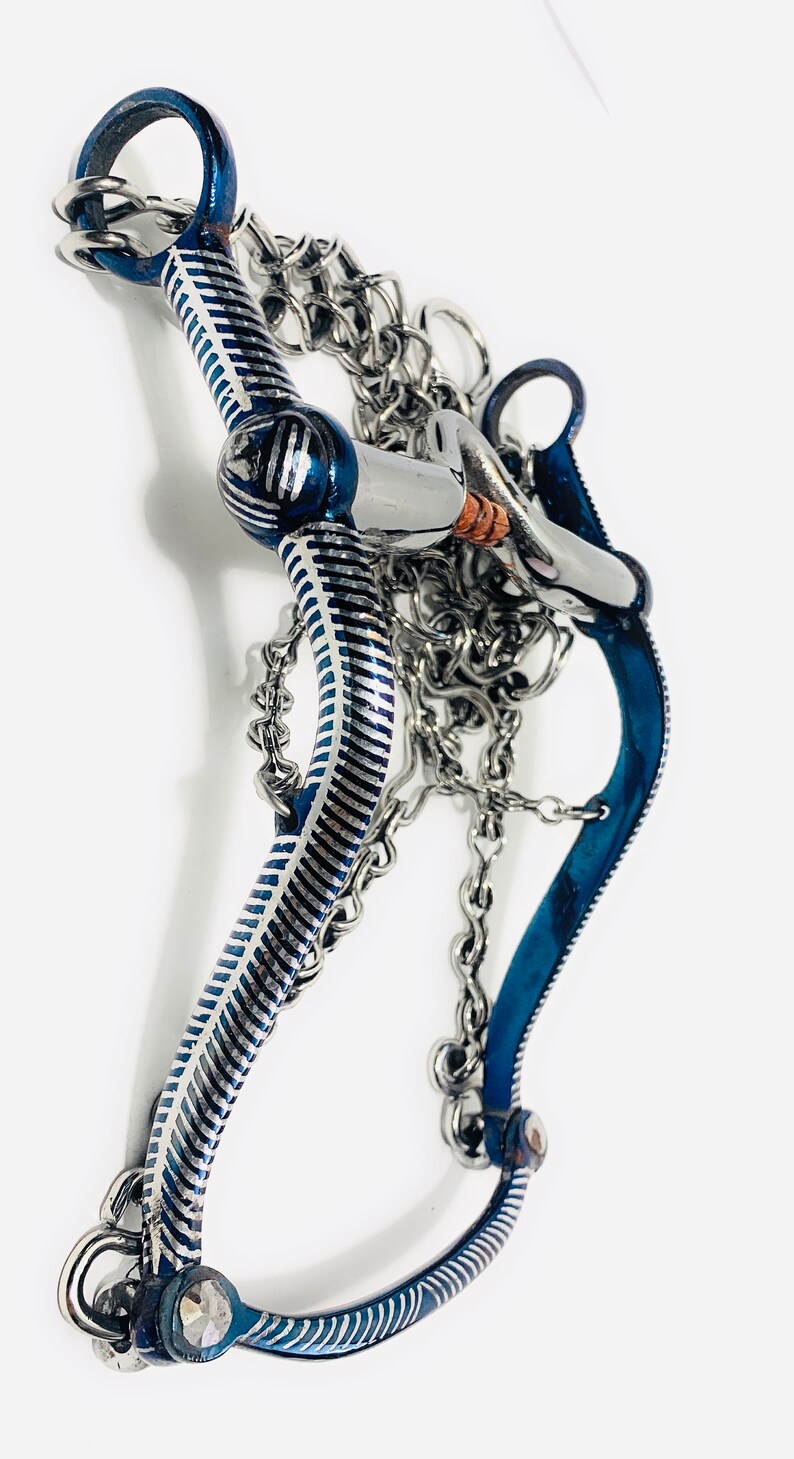5 Freno Charro Rayado Azul. Mexican Charro Horse Bit. | Etsy