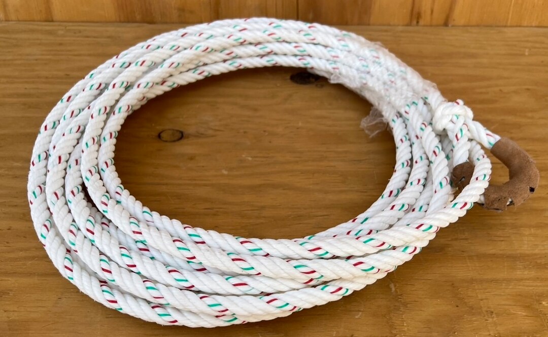 39ft Poly Nylon White Western Rodeo Rope, Charro Saddle Soga Reata Para ...