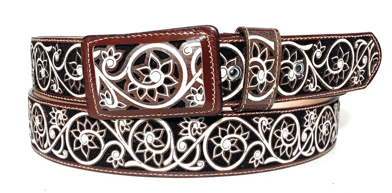 Authentic Mexican Charro Belt Cinto Laser Vaquero Fino - Etsy