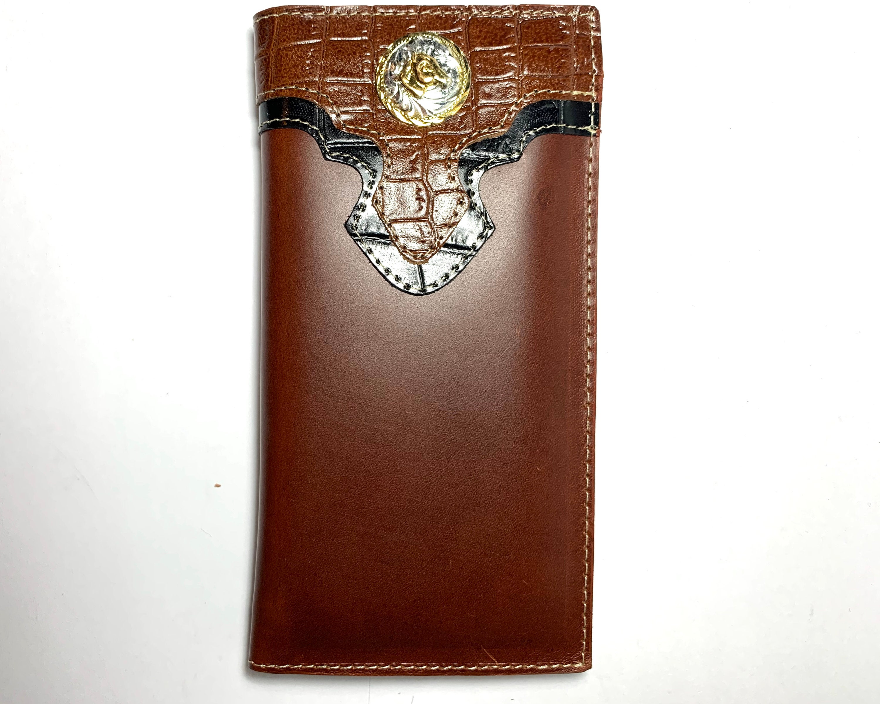 Men's Western Wallet Genuine Leather Tall Bi Fold Rodeo | Etsy