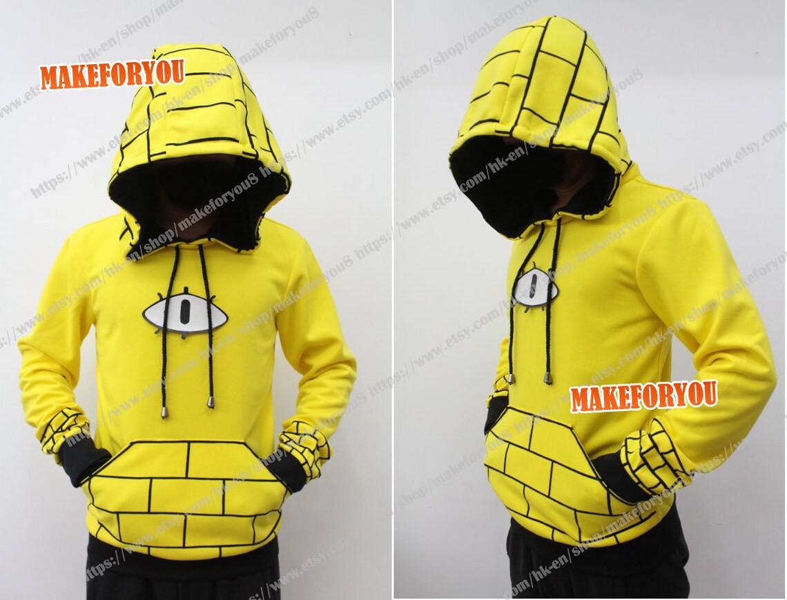 Women's Bill Cipher Human Cosplay Yellow Hoodie Costume | Etsy