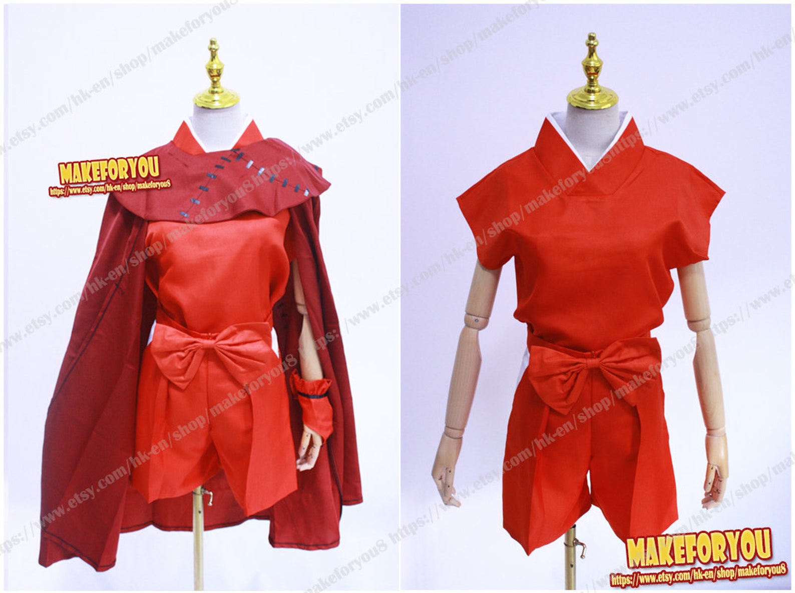 Unisex's Yashahime Moroha Cosplay Costume Red Colour With - Etsy