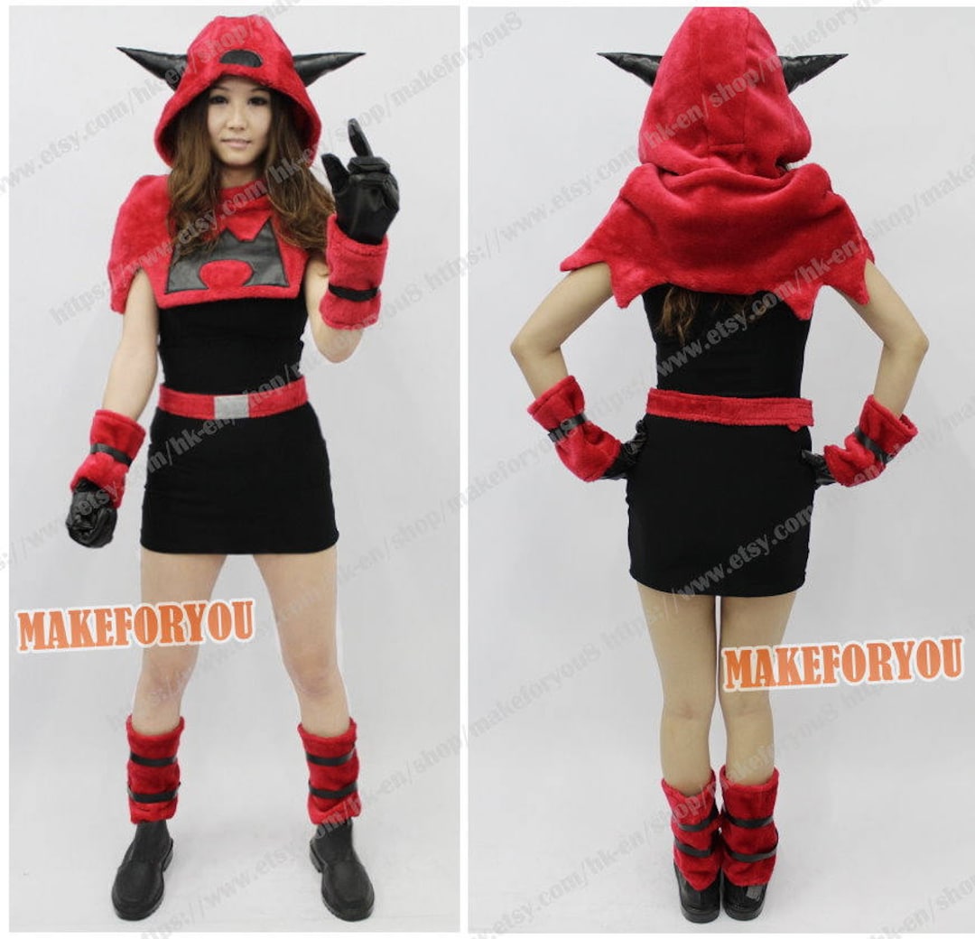 Women's Team Magma Gal Cosplay Costume Hoodie Red Plush - Etsy