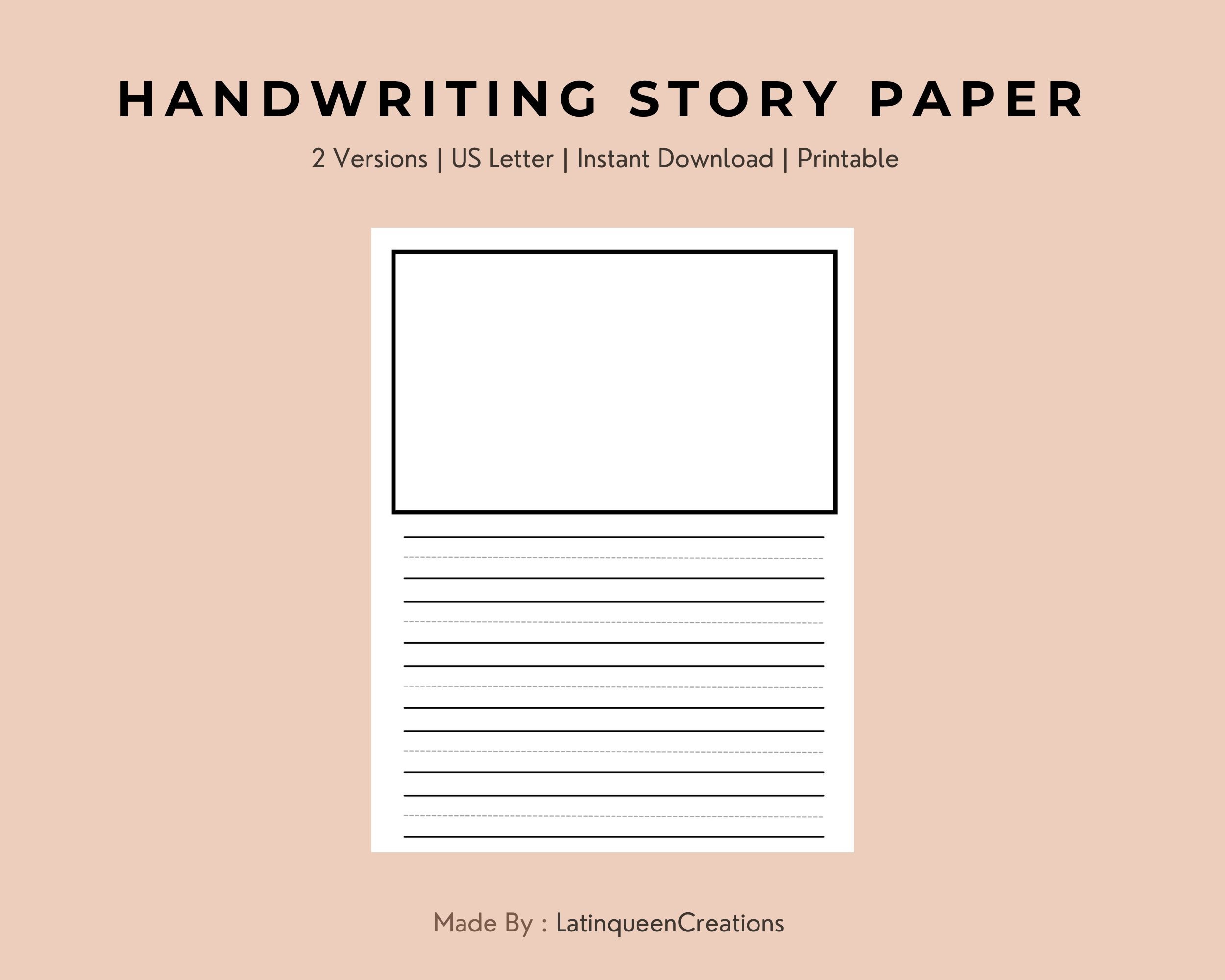Handwriting Story Paper Penmanship Paper Writing Practice Handwriting ...