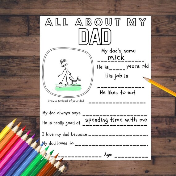 Fathers day interview all about my dad fathers day gift | Etsy