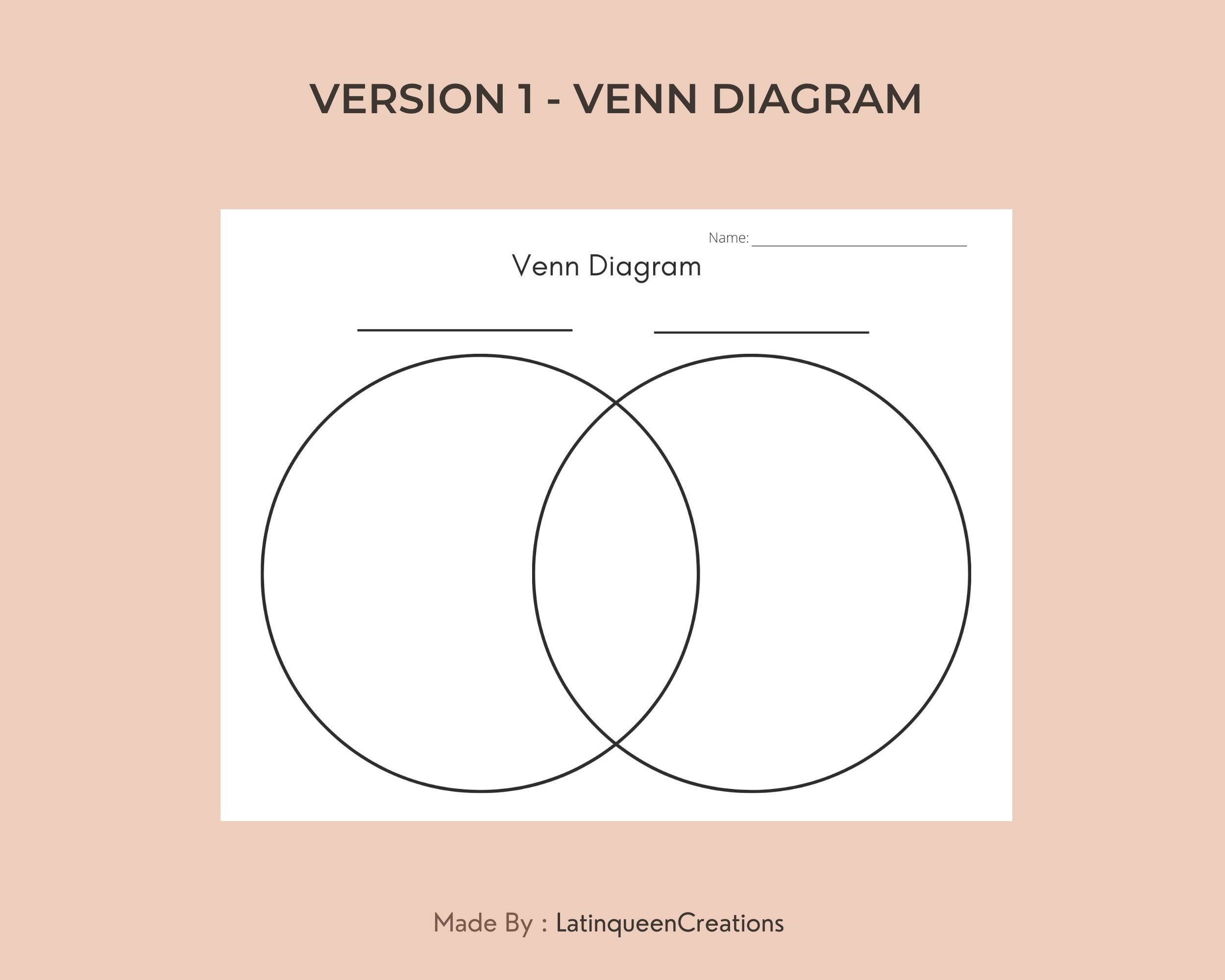 Venn Diagram Template For Kids