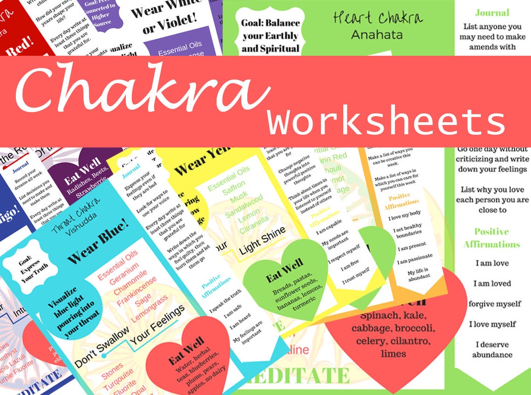 Chakra Worksheets - Etsy