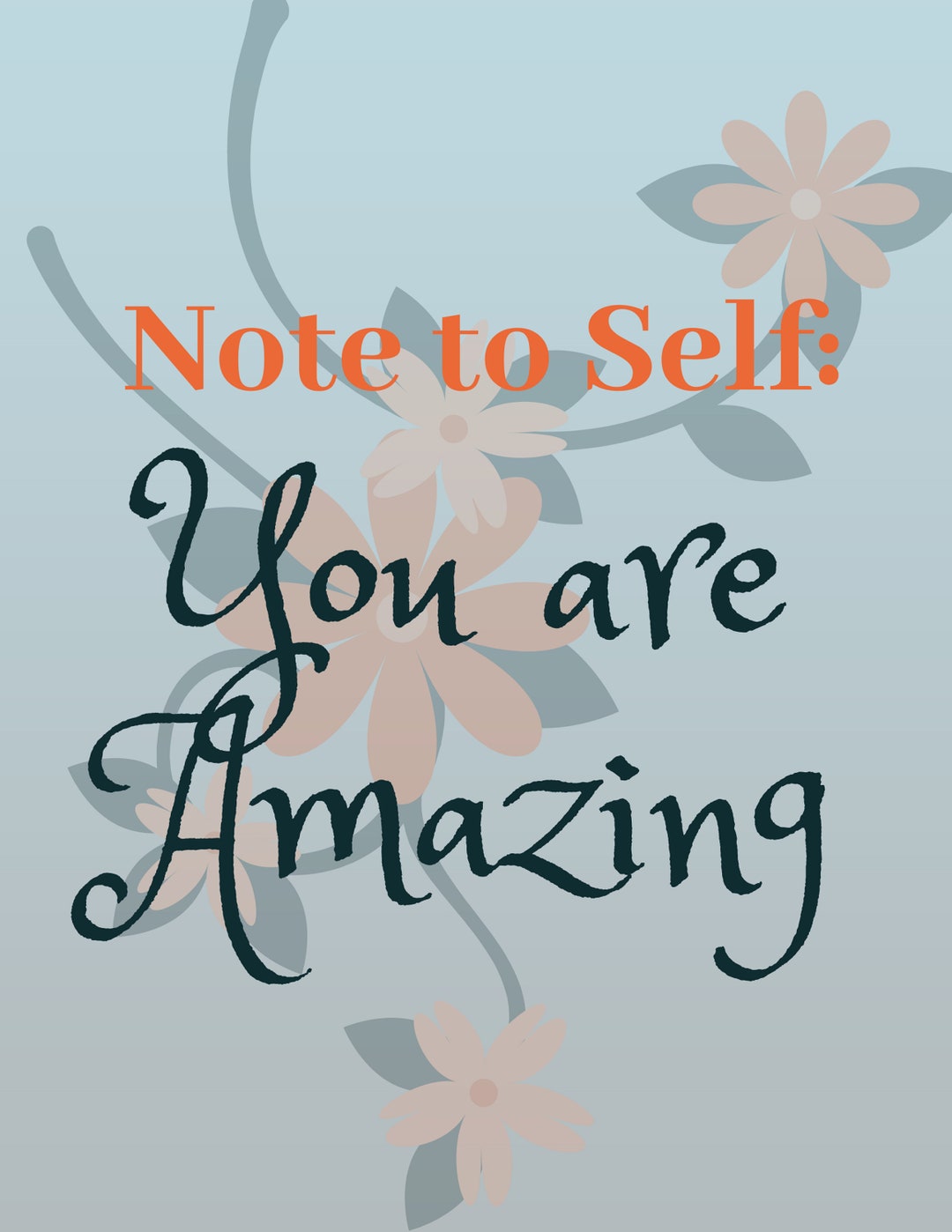 Note to Self: You Are Amazing Affirmation Printable Wall Art - Etsy
