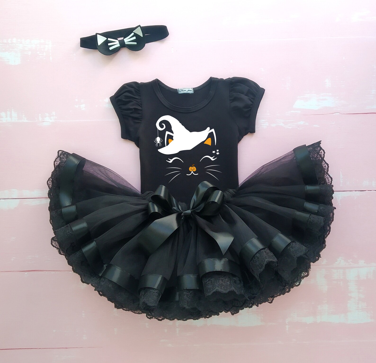Witch Cat Outfit Cute Halloween Dress First Halloween Black | Etsy