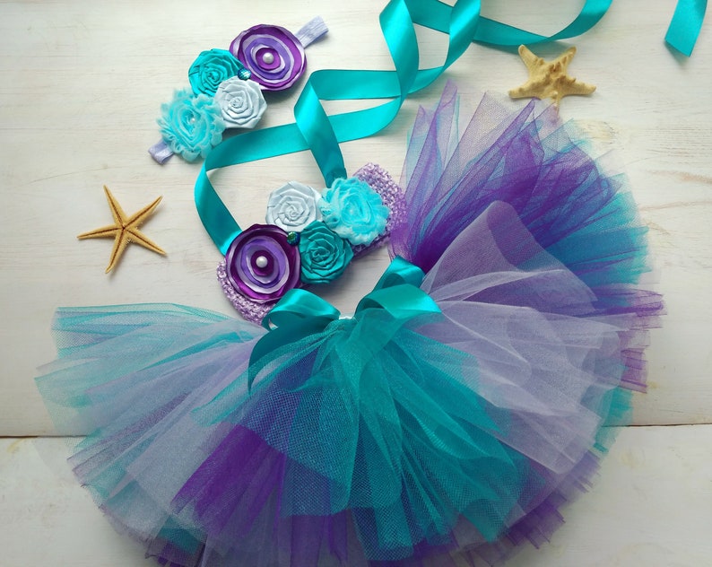 Mermaid Birthday Tutu Outfit Under The Sea Tutu For Girls | Etsy