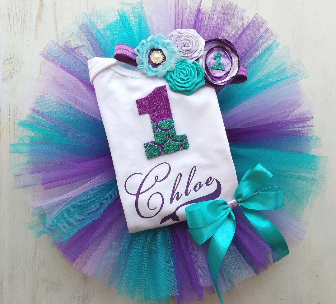Under the Sea Mermaid Themed Tutu Set, Little Mermaid First Birthday ...