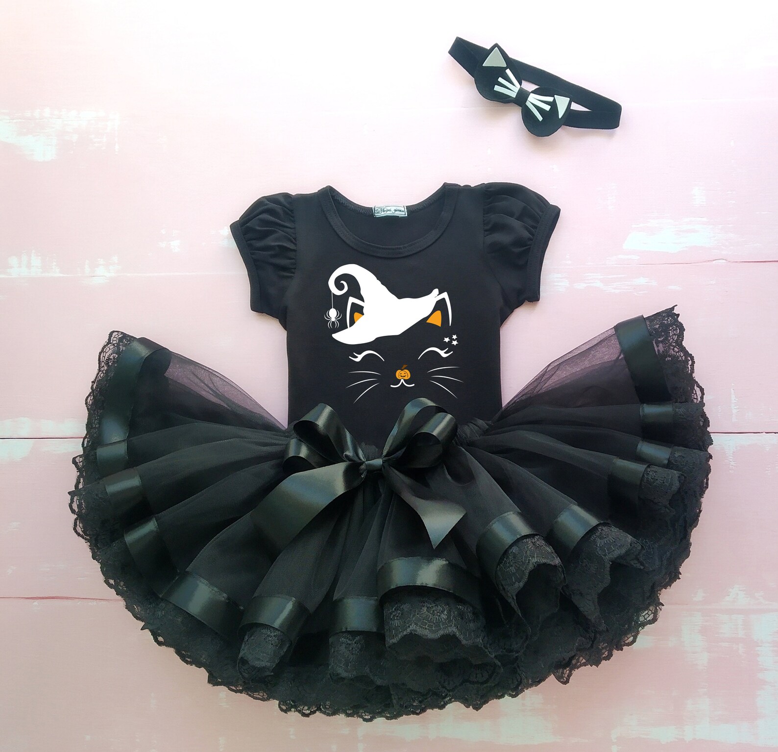 Witch Cat Outfit Cute Halloween Dress First Halloween Black - Etsy
