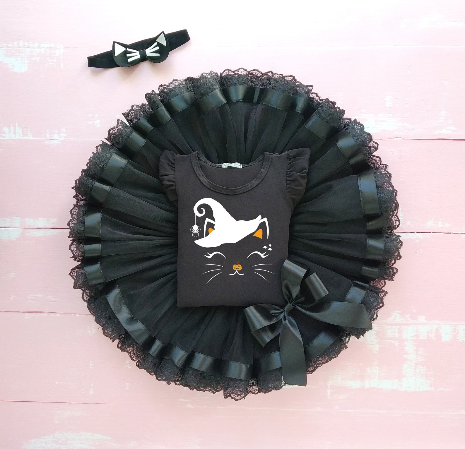 Witch Cat Outfit Cute Halloween Dress First Halloween Black - Etsy
