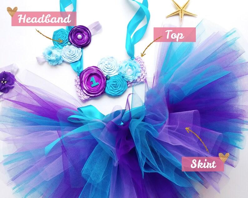 Mermaid Birthday Tutu Outfit Under the Sea Tutu for Girls - Etsy