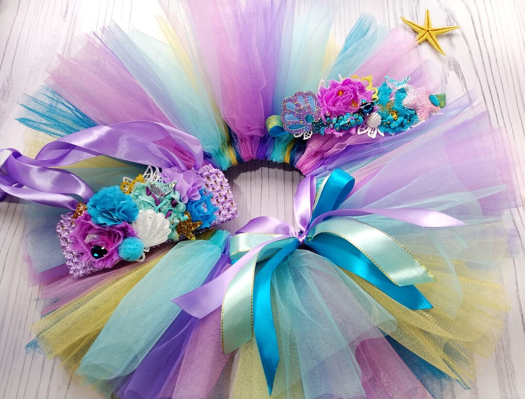Little Mermaid Birthday Tutu Outfit, Mermaid First Birthday Tutu, Under ...
