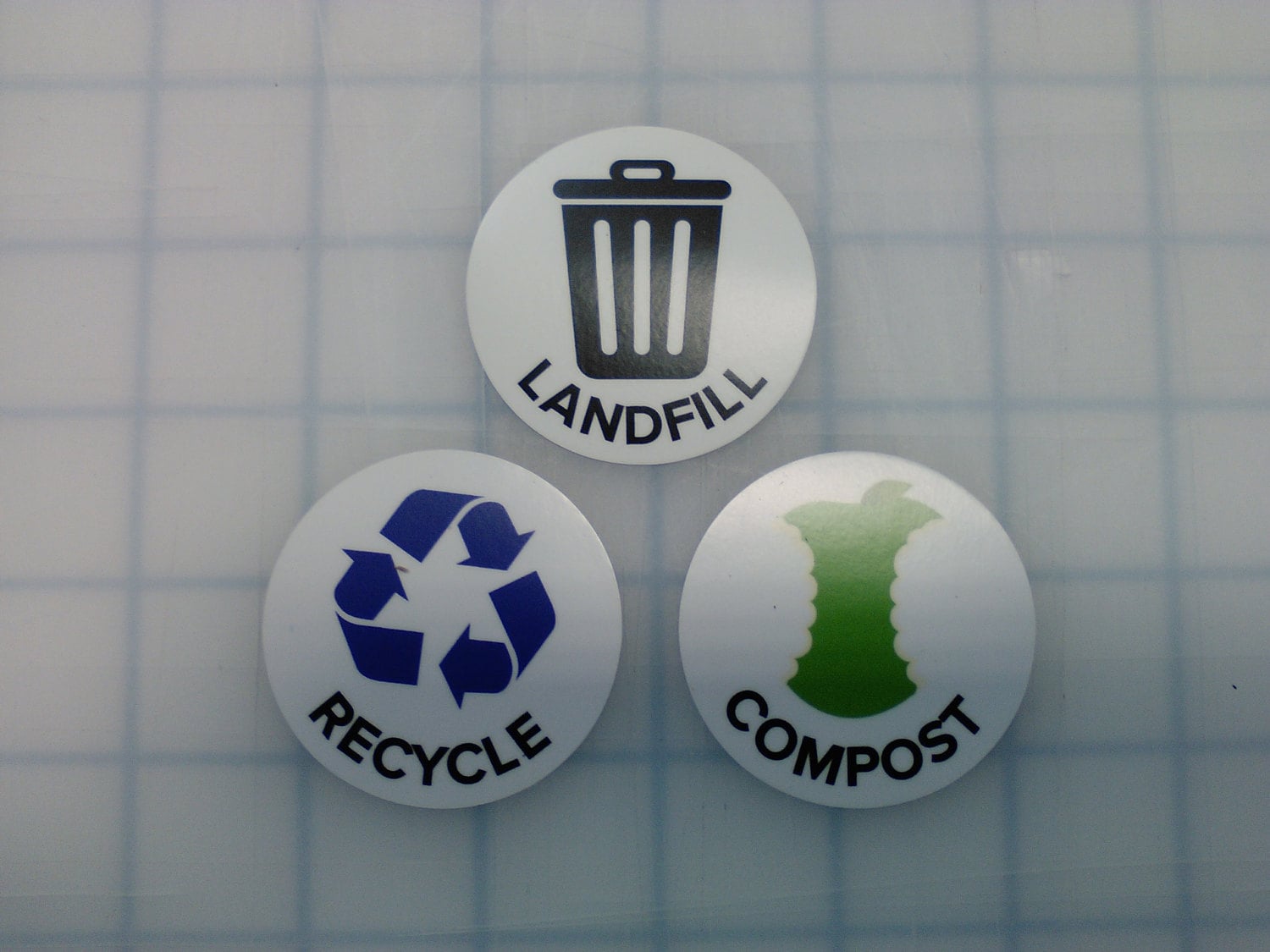 Recycle, Landfill, Compost Sticker Set, Laminated, 2 Inch Round - Etsy