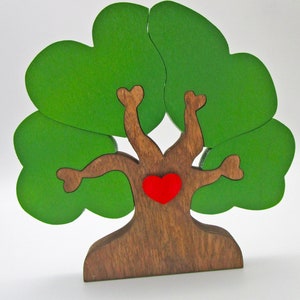 Tree of Life Puzzle Hearts, Wooden Tree, Personalized Tree of Life ...