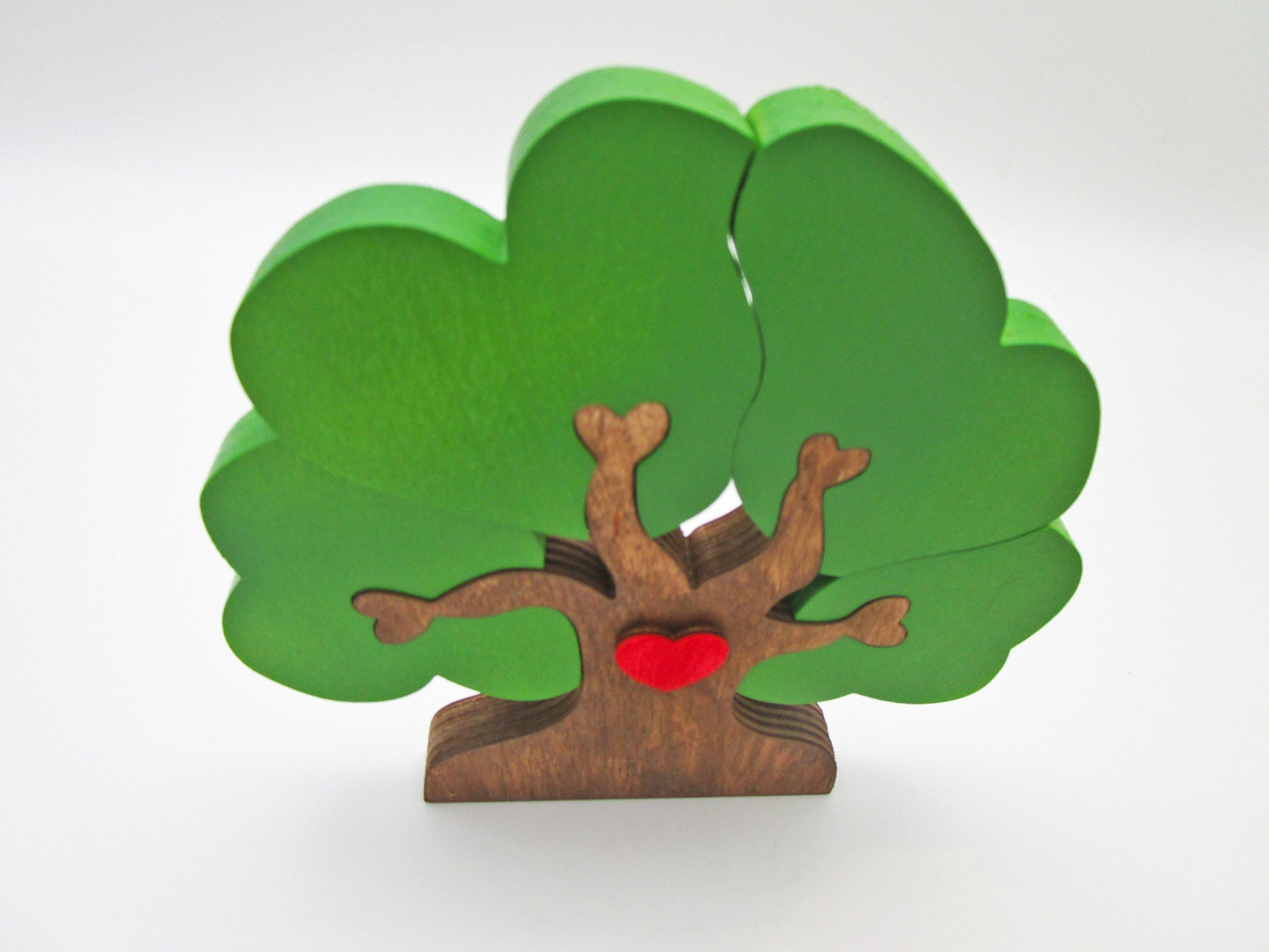 Tree of Life Puzzle Hearts, Wooden Tree, Personalized Tree of Life ...