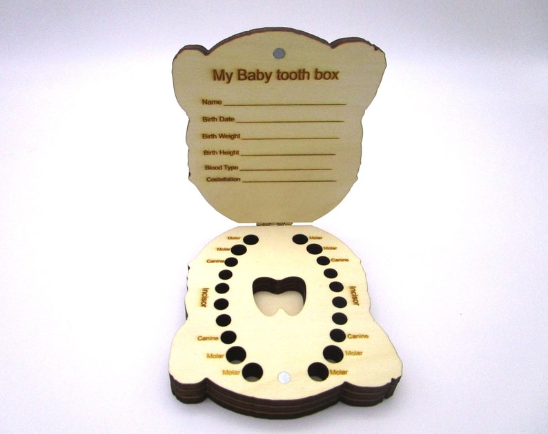 Baby Tooth Holder Wooden Box for Teeth Laser Cut Artistic - Etsy