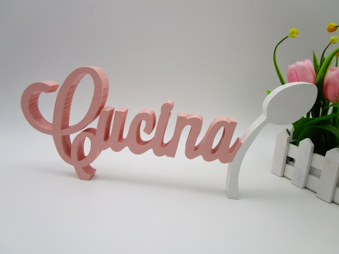 Wooden Written Kitchen With Spoon, Decorative Writing, Home Decor ...