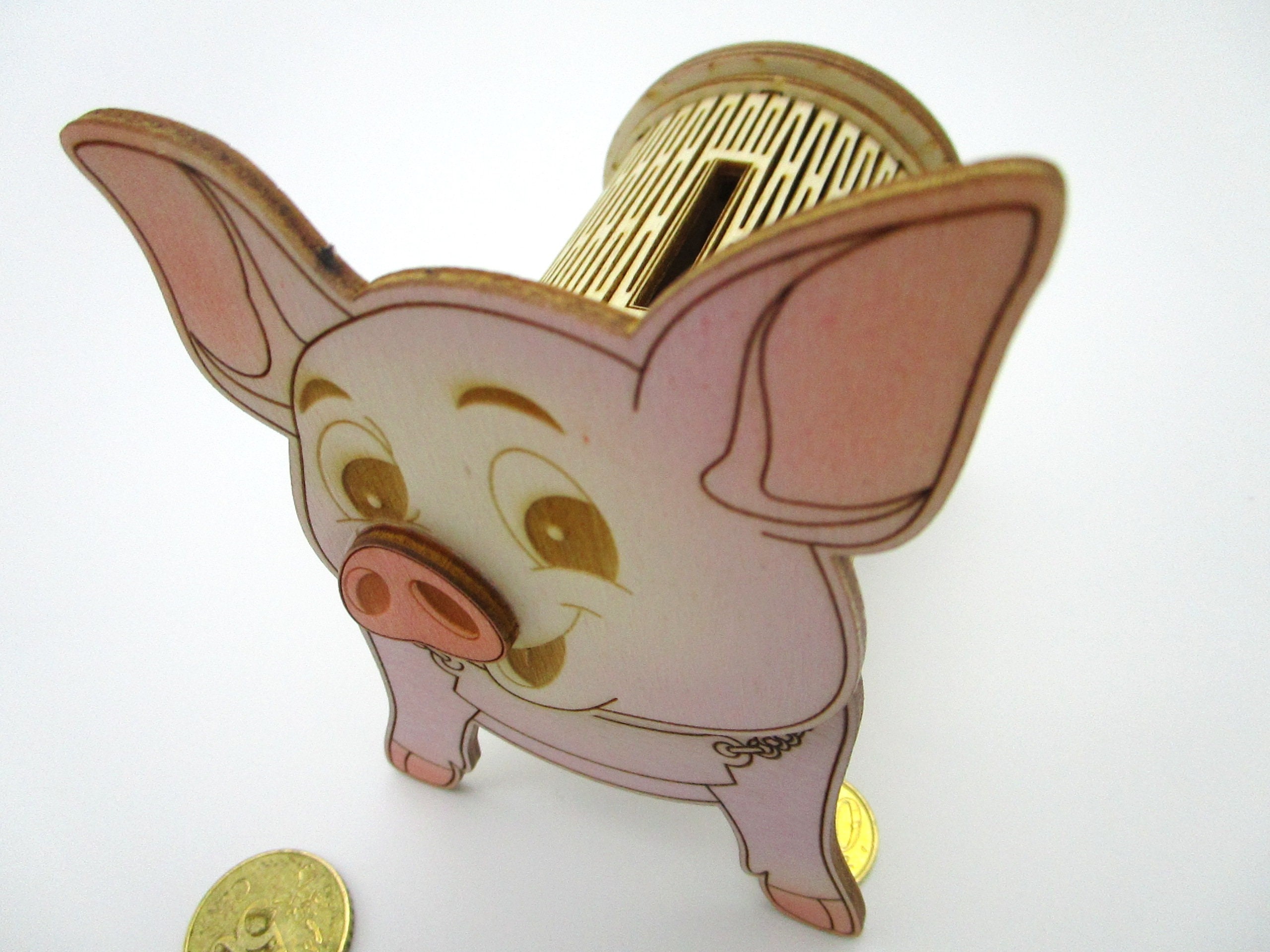 Pequeña alcancía de madera alcancía de madera personalizada - Etsy México