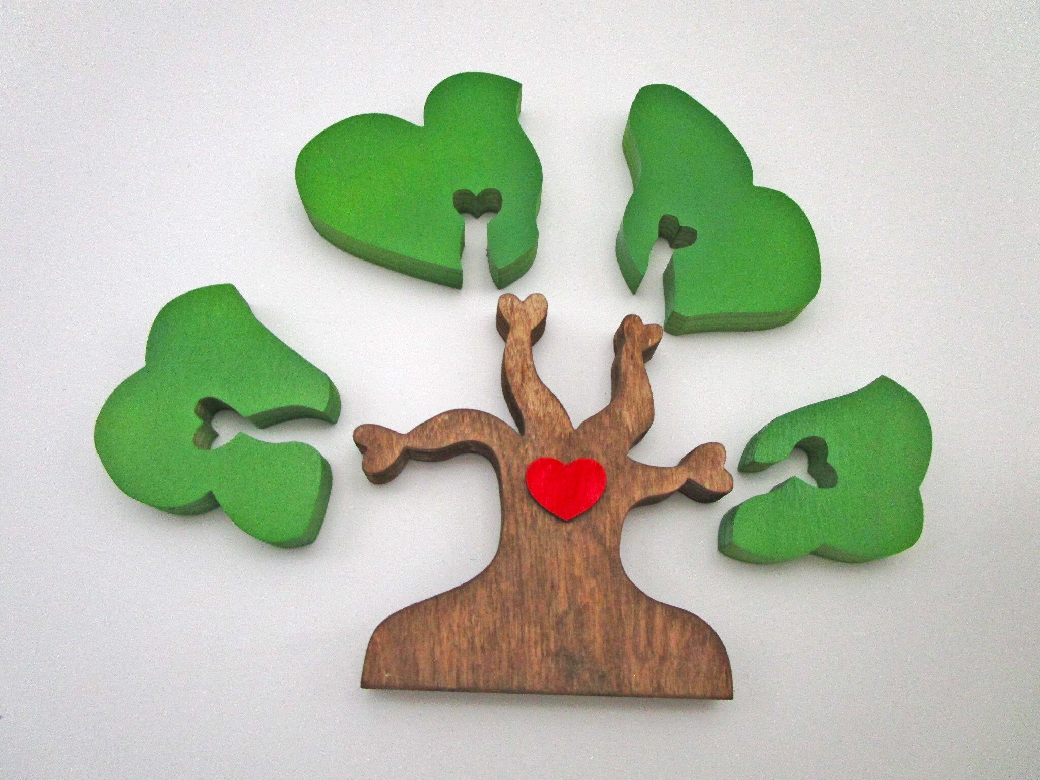 Tree of Life Puzzle Hearts, Wooden Tree, Personalized Tree of Life ...