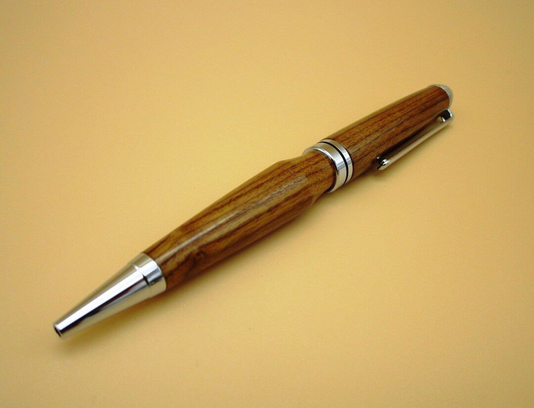 Rosewood Pen, European Chrome Style, Manual Turning, Black Ink, Made in ...