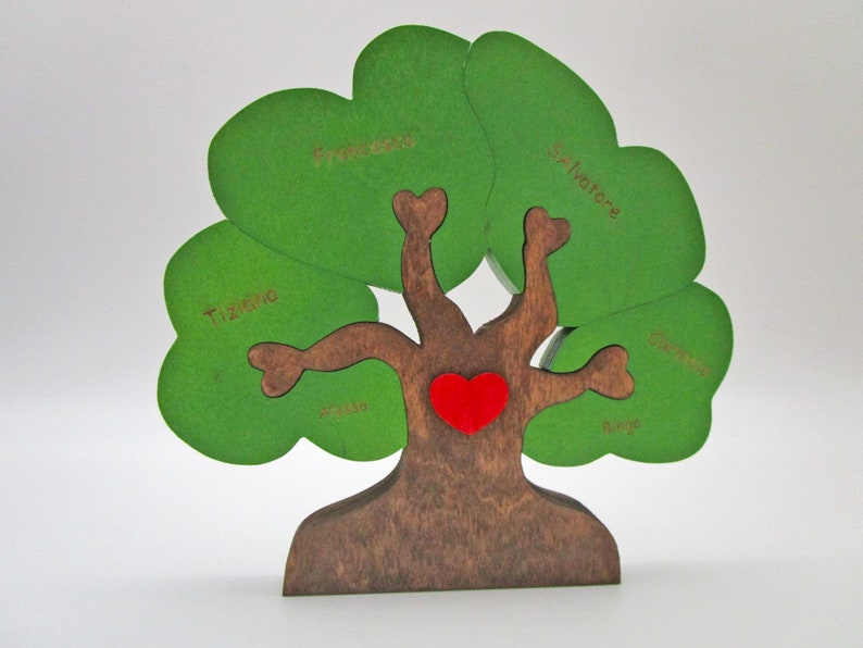 Tree of Life Puzzle Hearts, Wooden Tree, Personalized Tree of Life ...