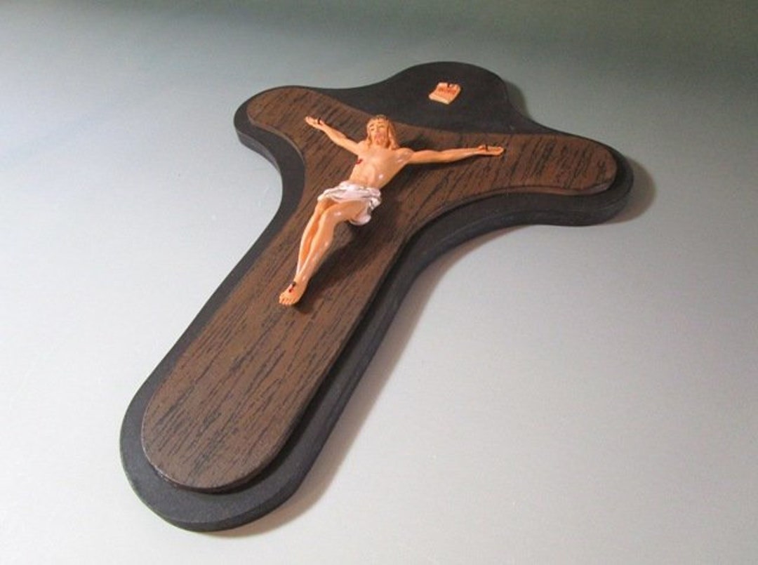 Cruz de parede, moderna, de madeira, artesanal, estilo surrado, trastes ...