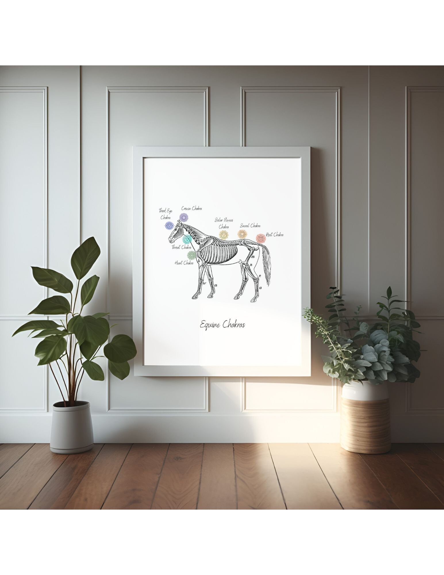 Equine Chakras Art, Chakras Print, Meditation Art, Horse Chakras ...