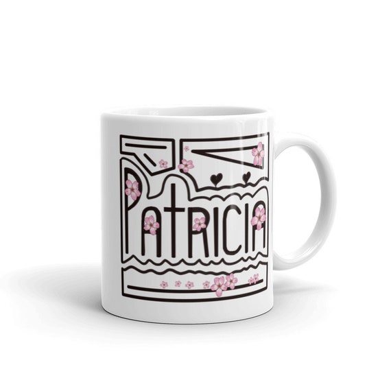 Patricia Personalized Name Mug Hand-designed Black & White | Etsy