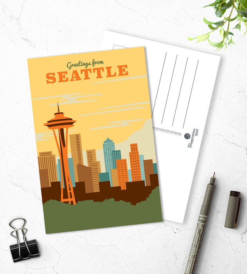 Seattle City Postcard City Postcards Seattle Postcard Set - Etsy