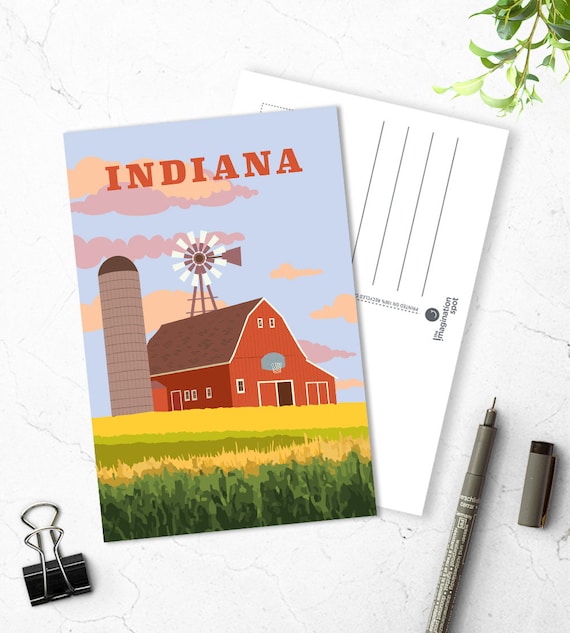 Indiana State Postcard City Postcards Indiana Postcard Set - Etsy