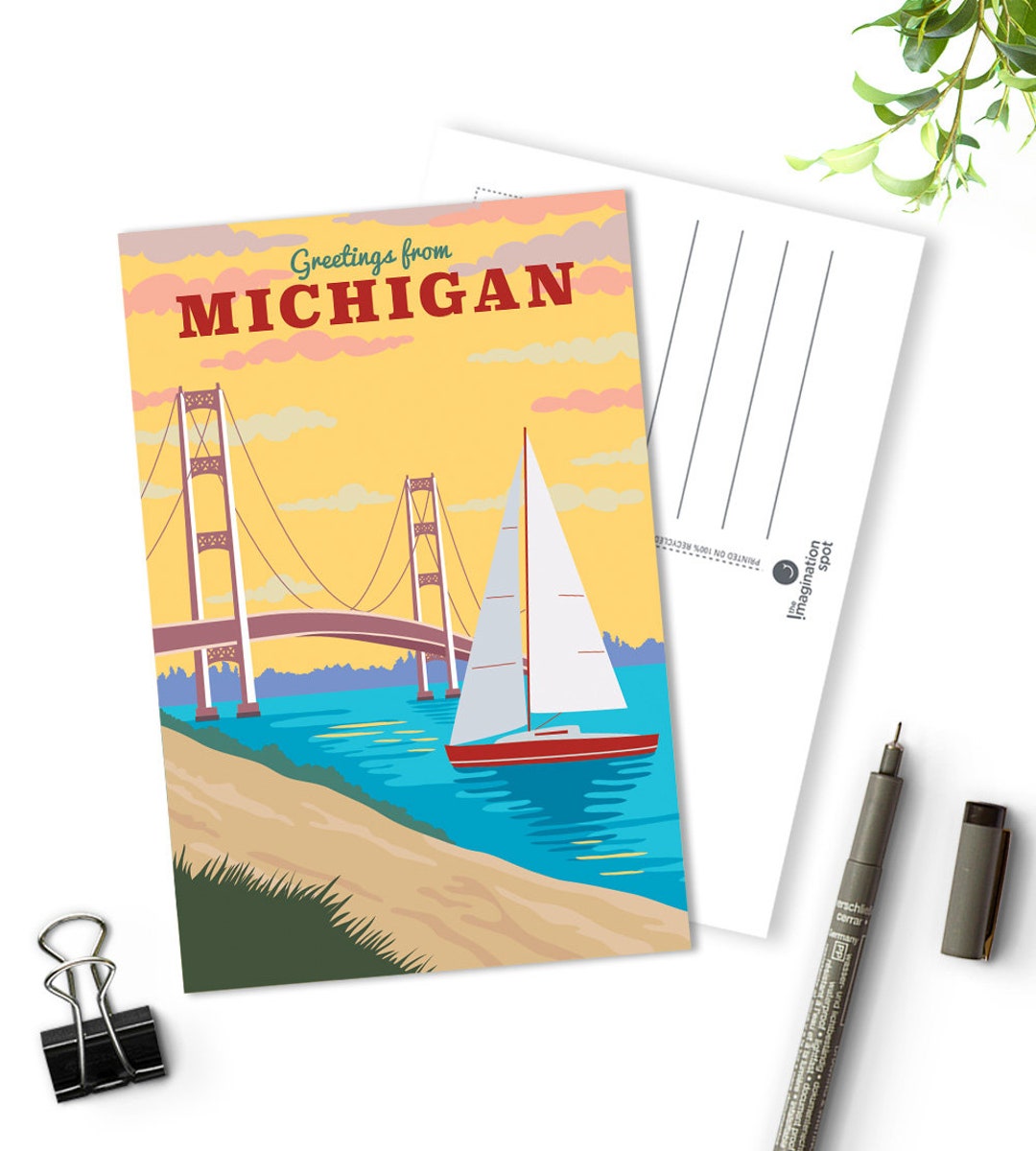 Michigan State Postcard - City Postcards - Michigan Postcard Set ...