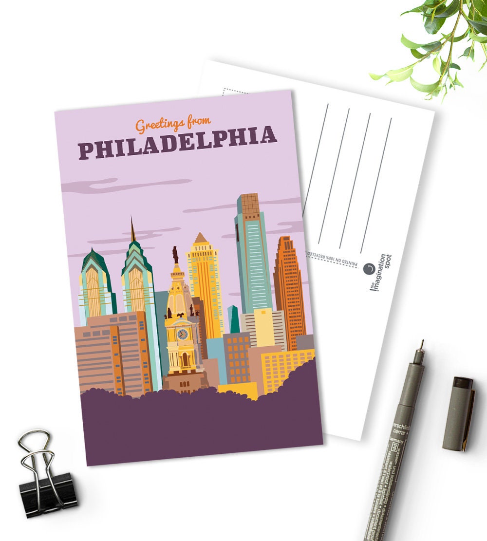 Philadelphia City Postcard City Postcards Philadelphia | Etsy