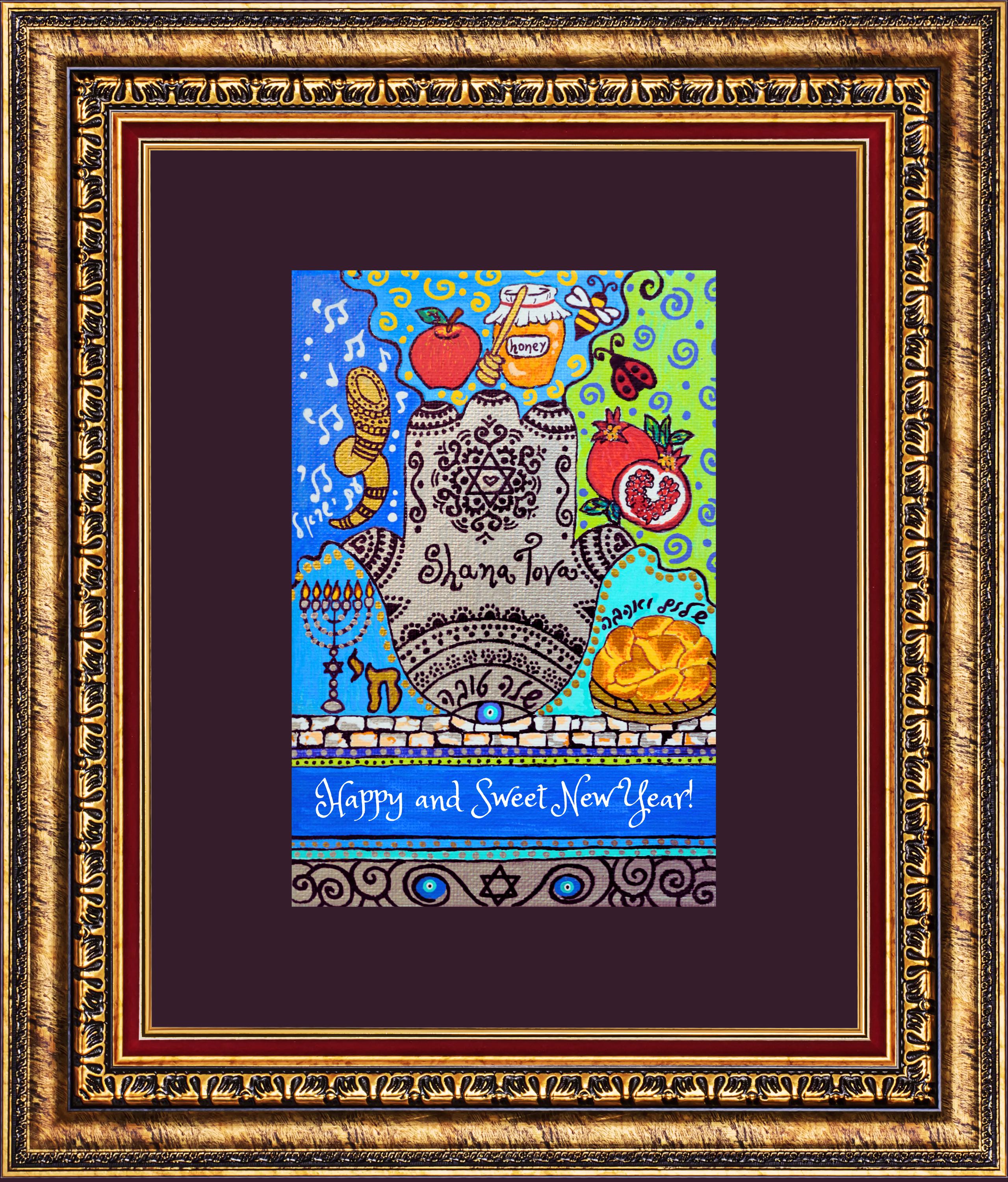 Rosh Hashanah Hamsa Card: Jewish New Year Art Print - Etsy