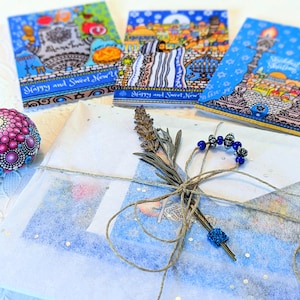 Rosh Hashanah Hamsa Card: Jewish New Year Art Print - Etsy
